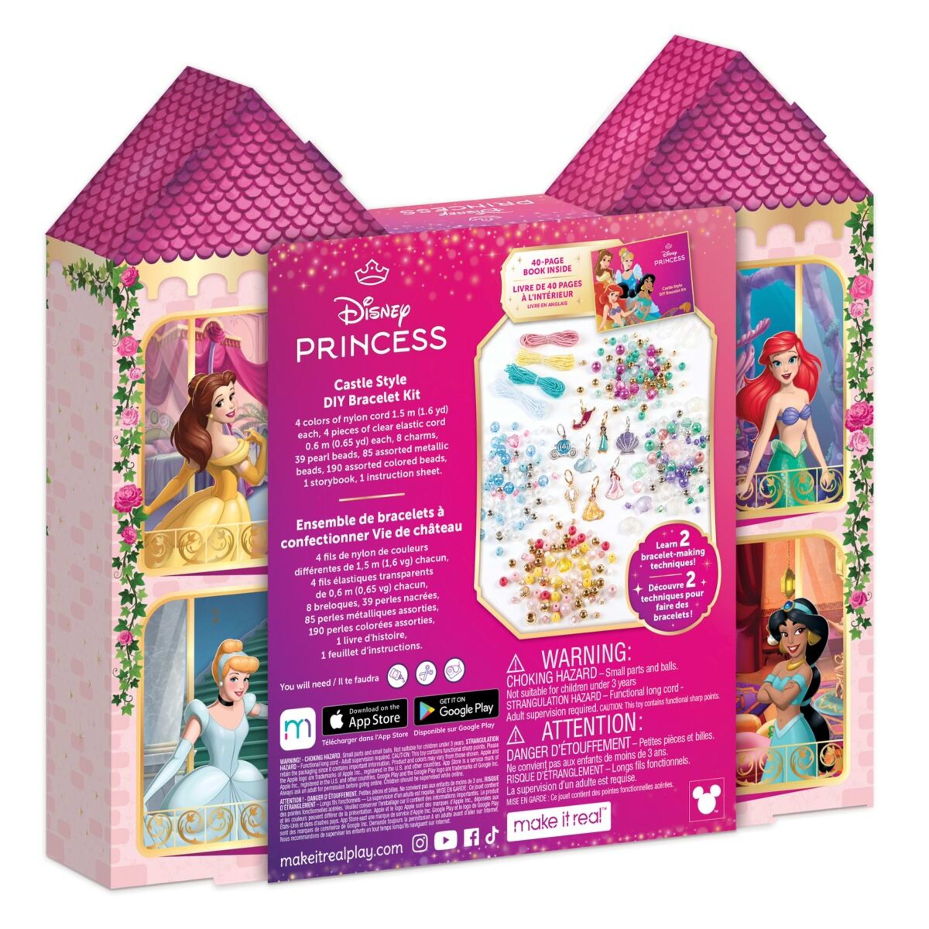 332 Piece Make It Real Disney Princess Castle Style DIY Bracelet Kit ...