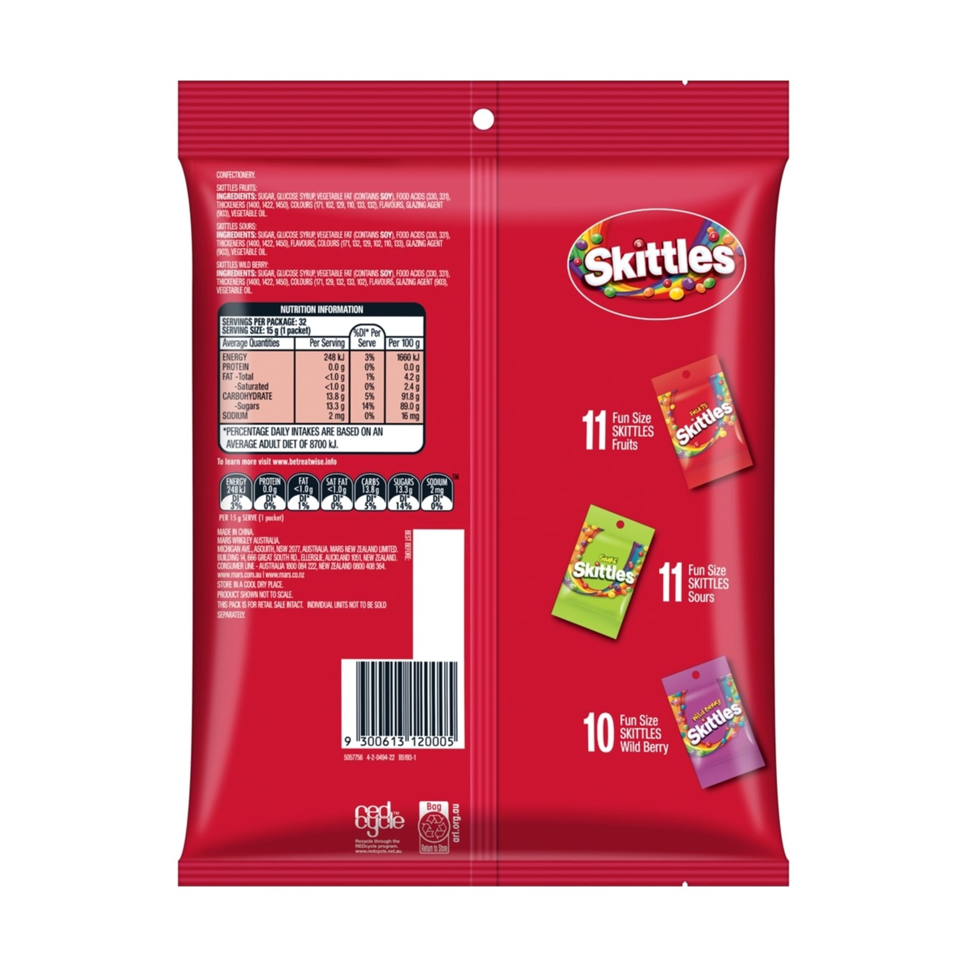 32 Pack Skittles Variety Pack 480g - Kmart