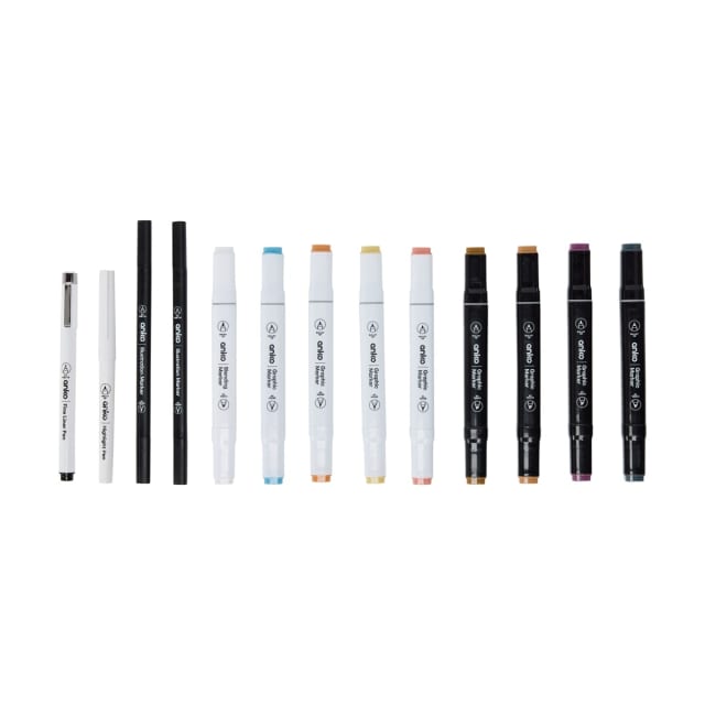 13 Pack Manga Drawing Set - Blue - Kmart