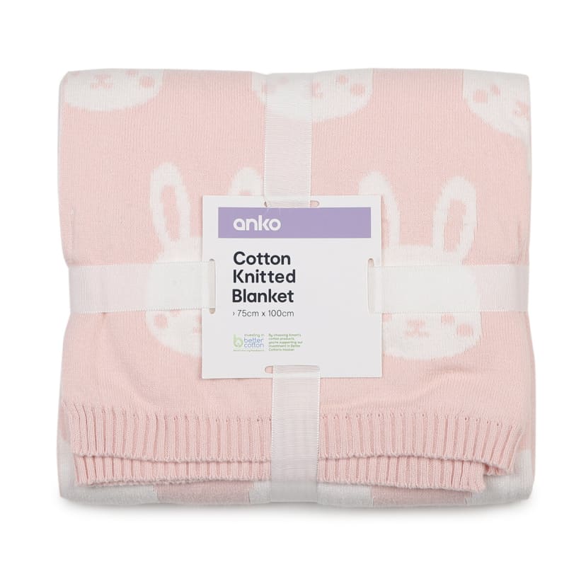Jacquard Cotton Blanket - Bunny - Kmart