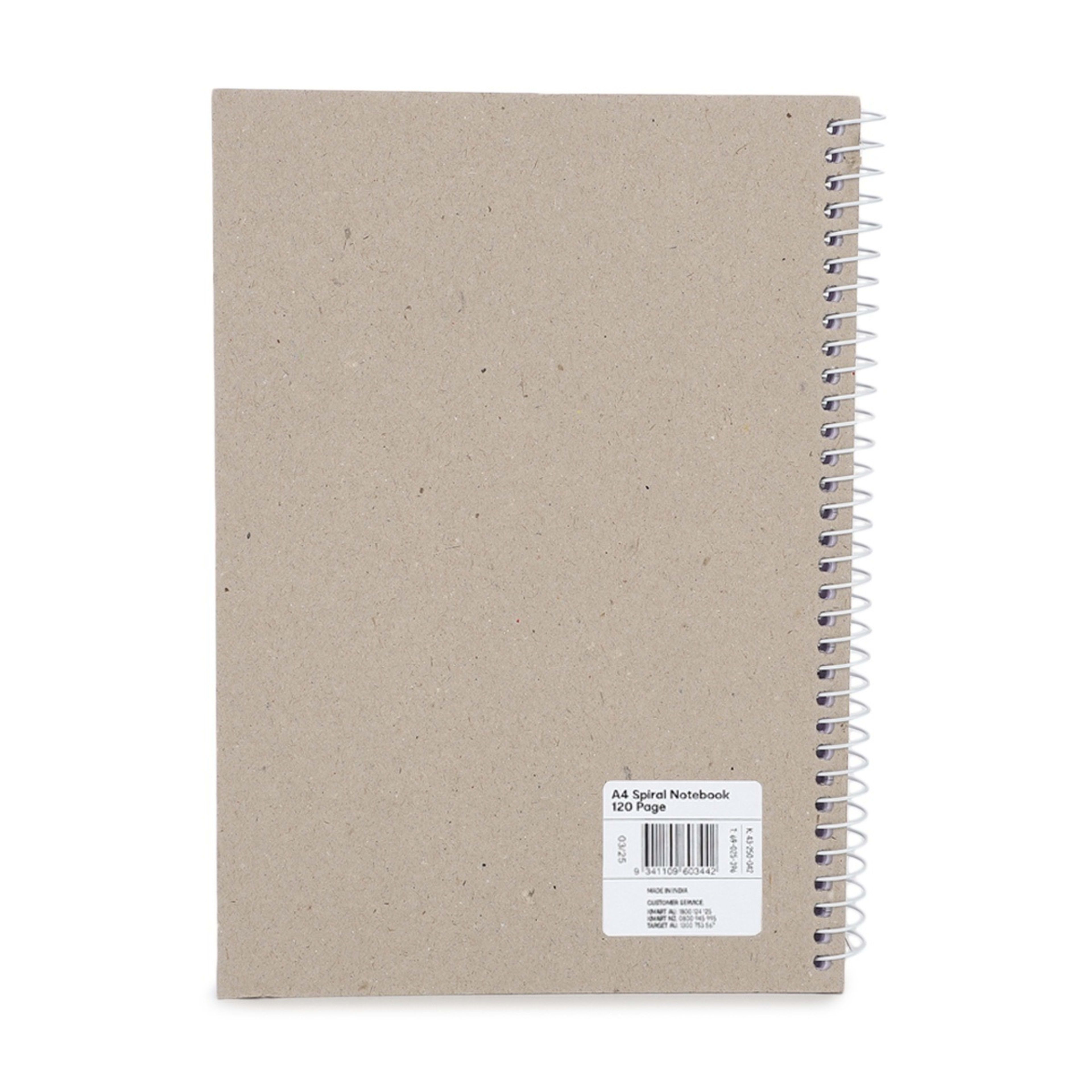 5 Pack 120 Page A4 Spiral Notebook - Black - Kmart