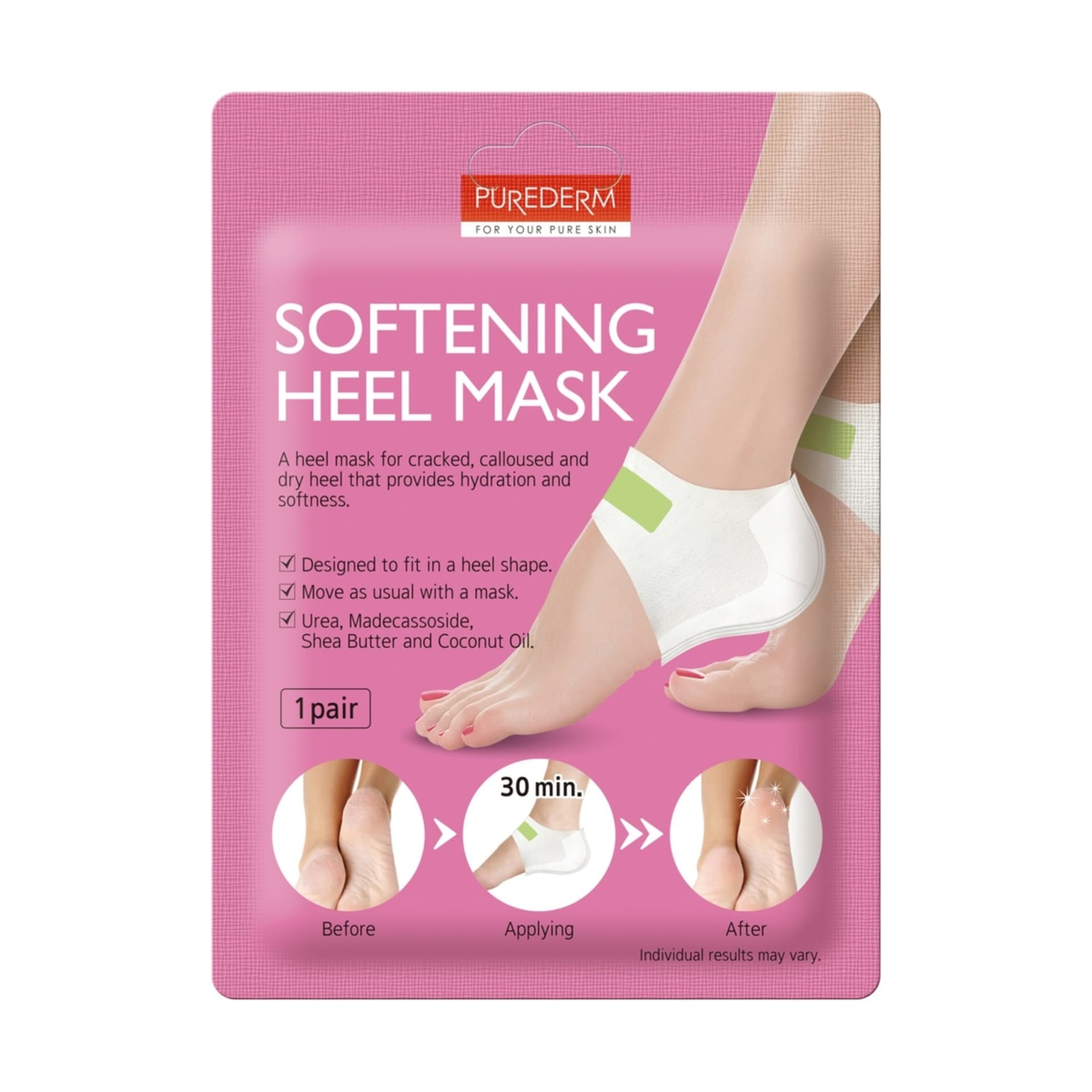 Purederm Softening Heel Mask 18g - Urea, Madecassoside, Shea Butter and ...