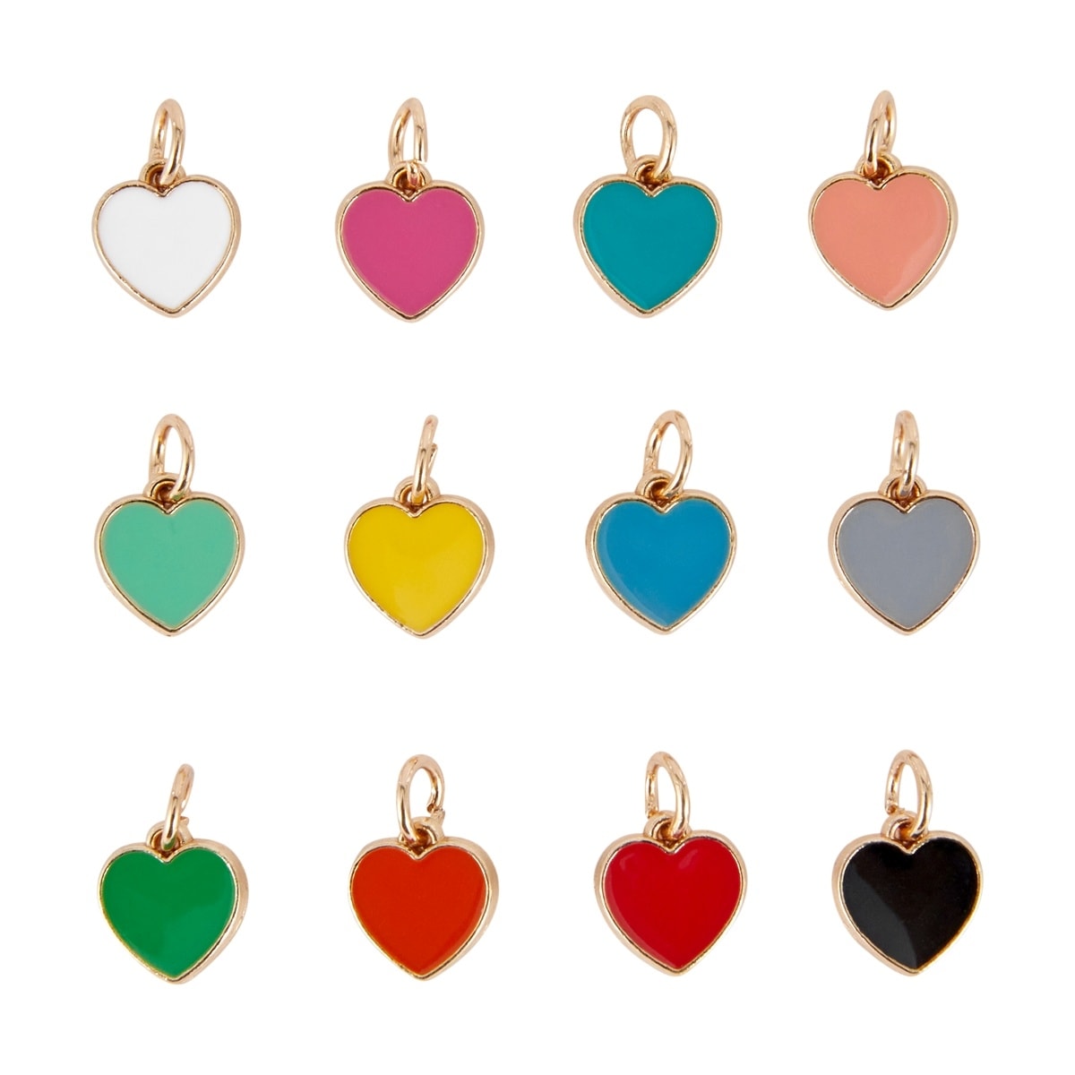 12 Piece Jewellery Making Charms - Heart - Kmart