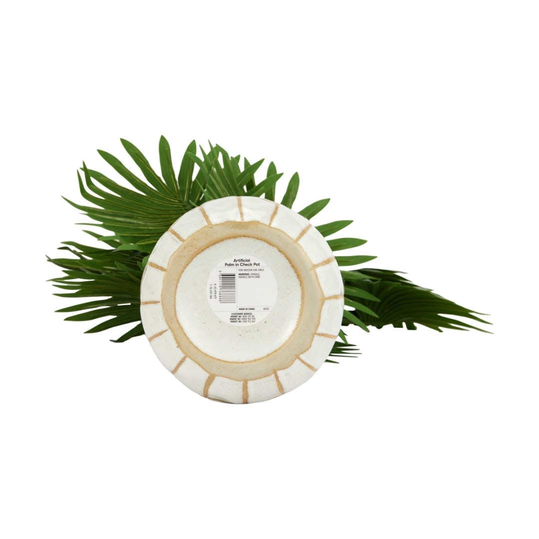 Artificial Palm in Check Pot - Kmart