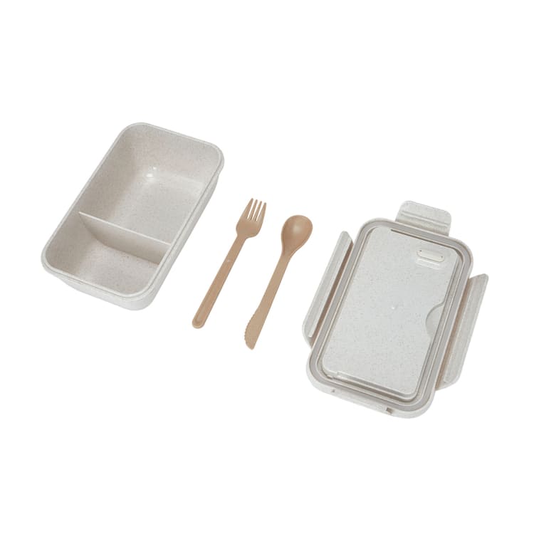 Oatmeal Wheat Straw Lunch Box with Cutlery - Kmart