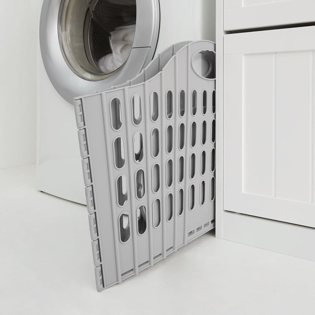 Collapsible Laundry Basket - Grey - Kmart