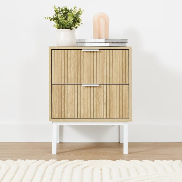 Isla 2 Drawer Bedside Table - Kmart NZ
