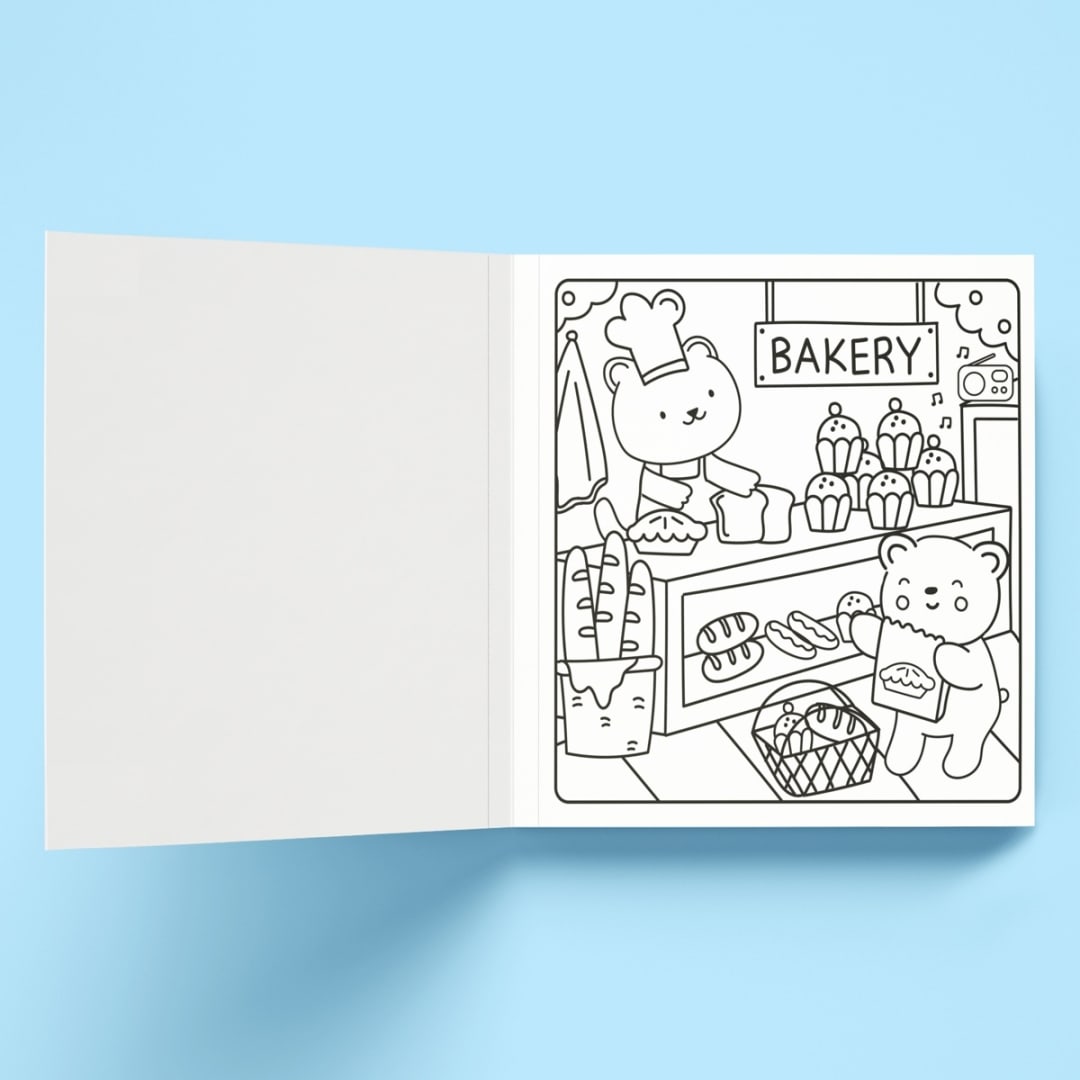 Sunny Vibes Happy Street Cute & Bold Colouring Book - Kmart