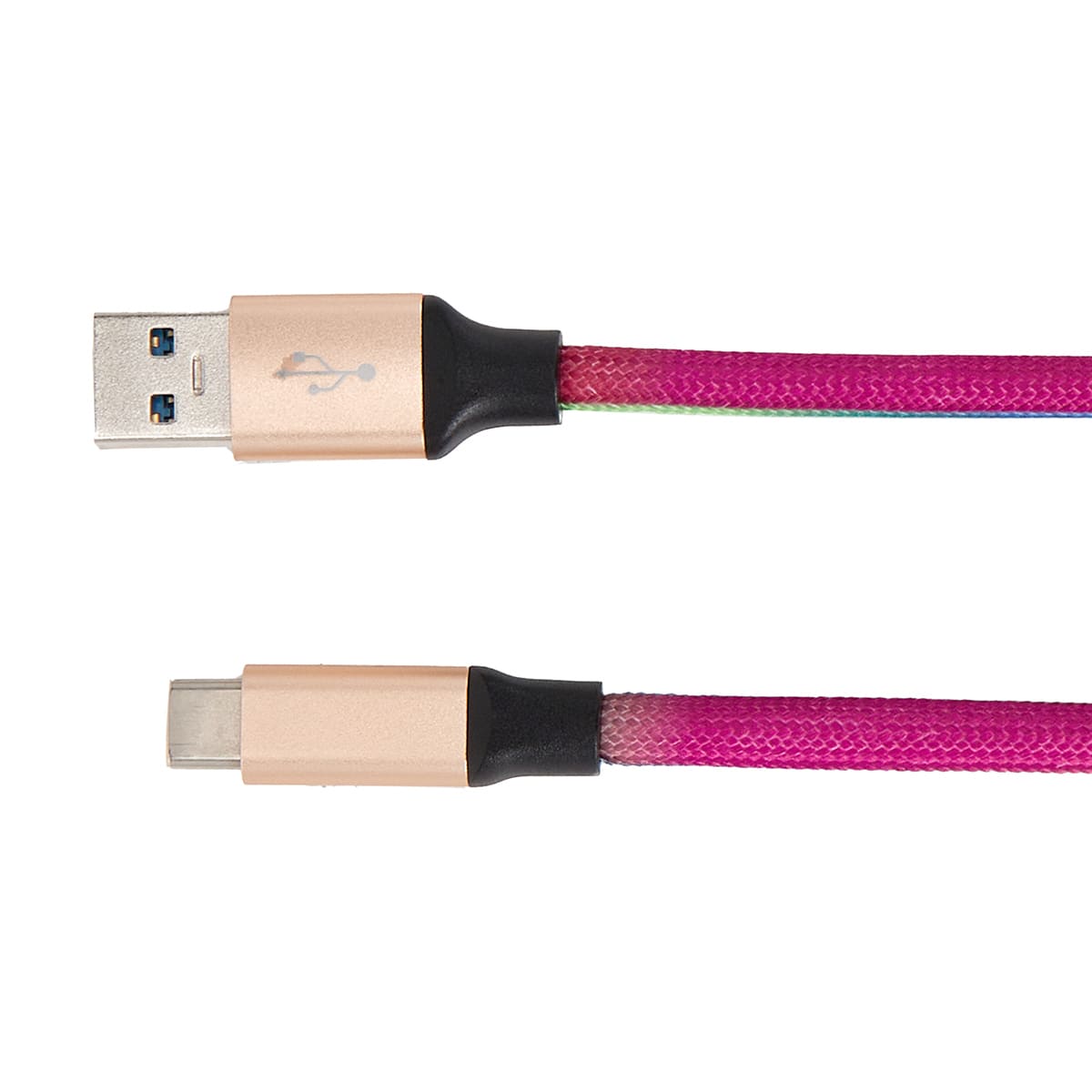 USB-A to USB-C Rainbow Cable - 2m - Kmart