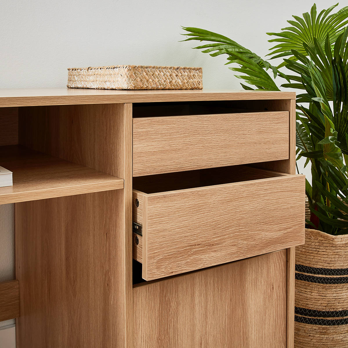Desk with Storage - Oak - Kmart