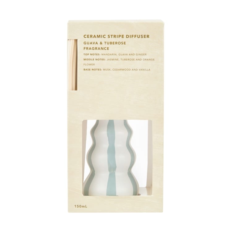 Ceramic Stripe Diffuser 150ml - Kmart