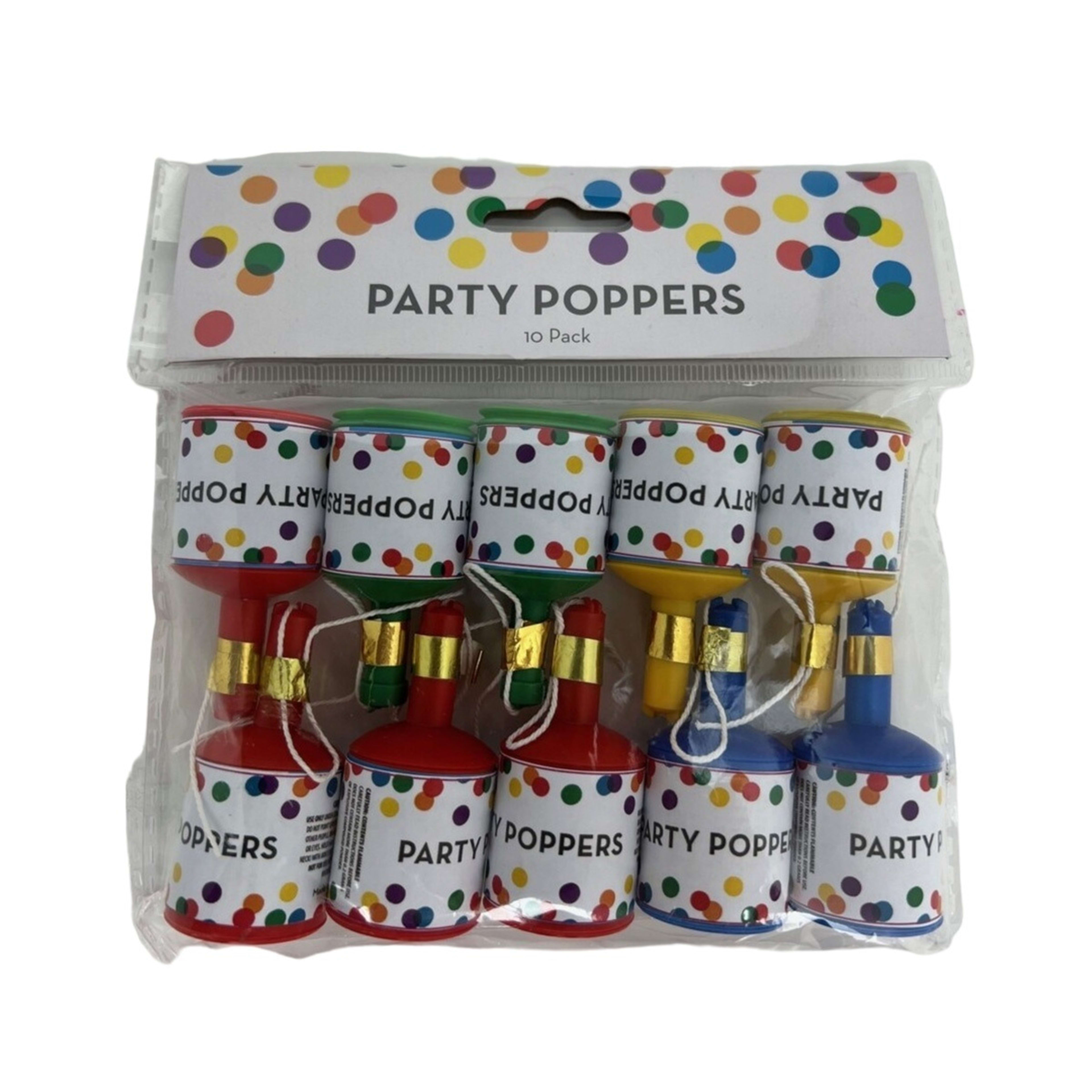 10 Pack Party Poppers - Kmart