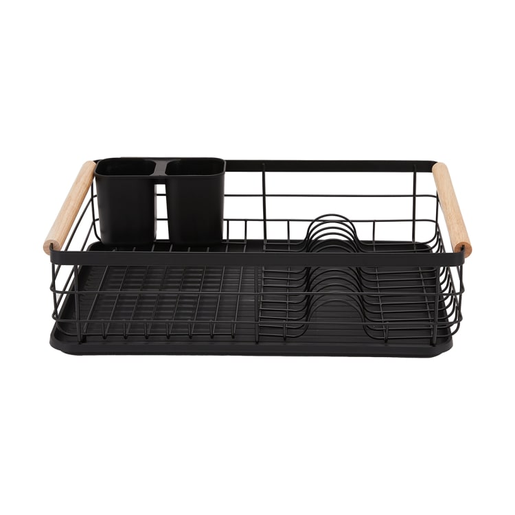 Black Wooden Handle Dish Rack - Kmart