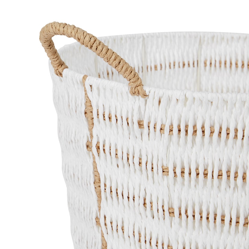 Round Paper Rope Round Basket - White - Kmart