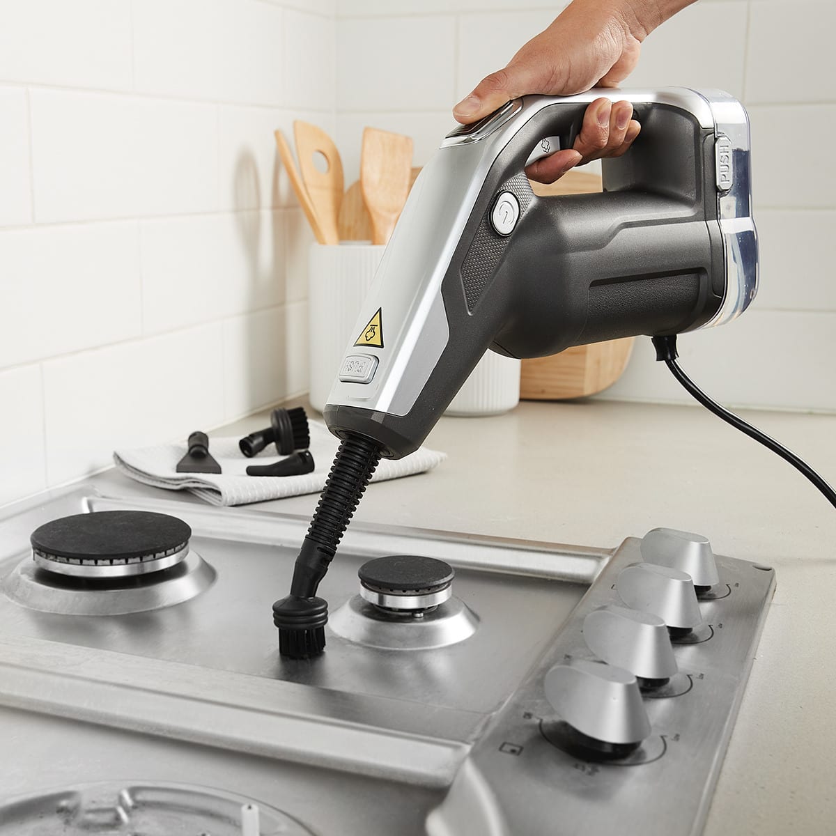 2-in-1 Floor & Hand Steamer - Grey and Black - Kmart