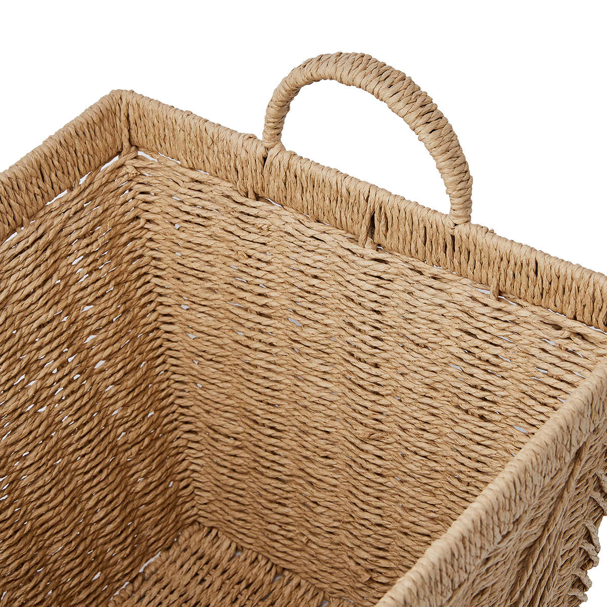 Rectangle Herringbone Paper Rope Basket - Natural - Kmart