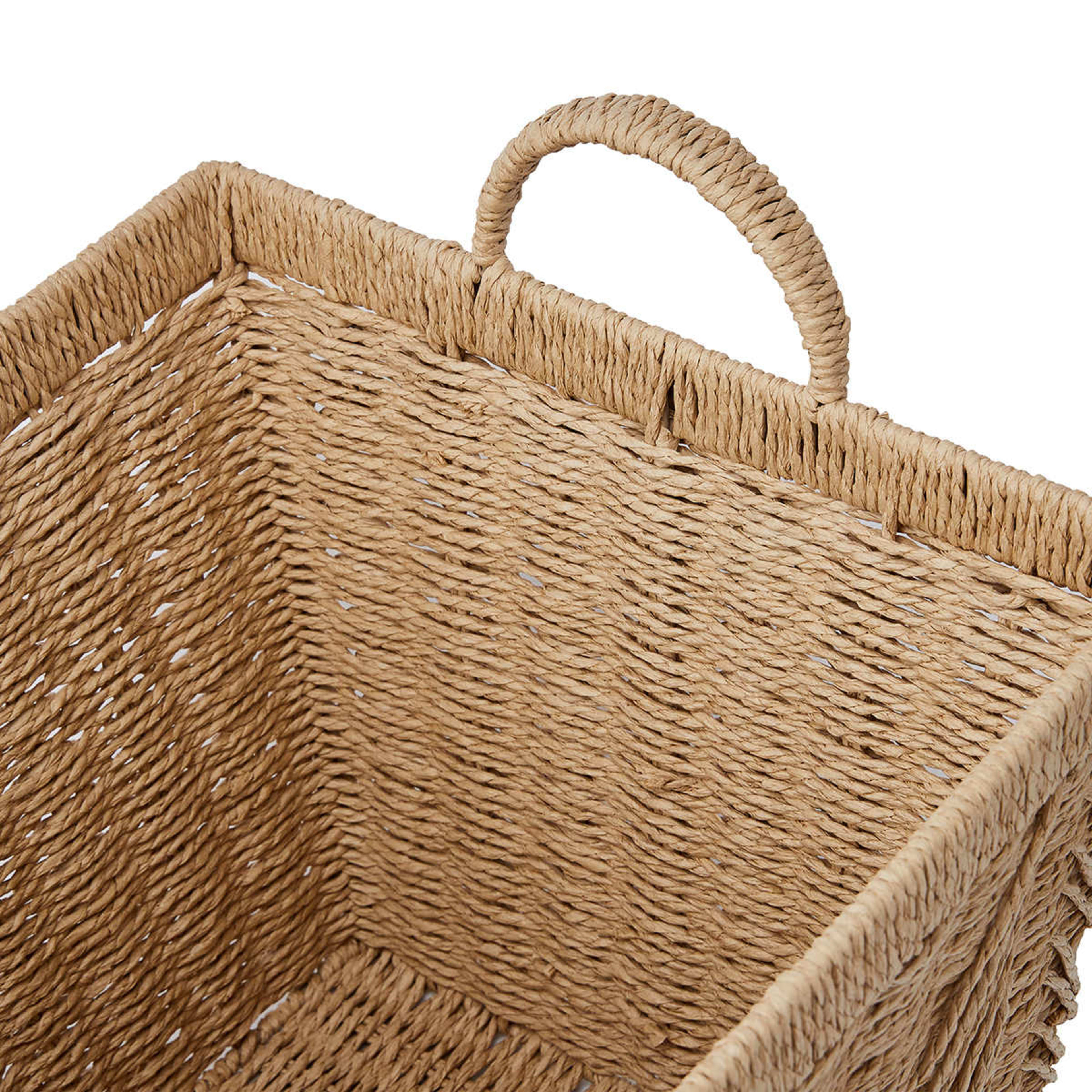 Rectangle Herringbone Paper Rope Basket - Natural - Kmart