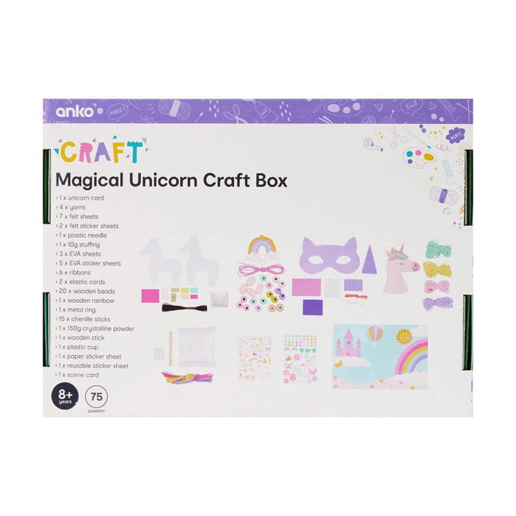 75 Piece Magical Unicorn Craft Box - Kmart