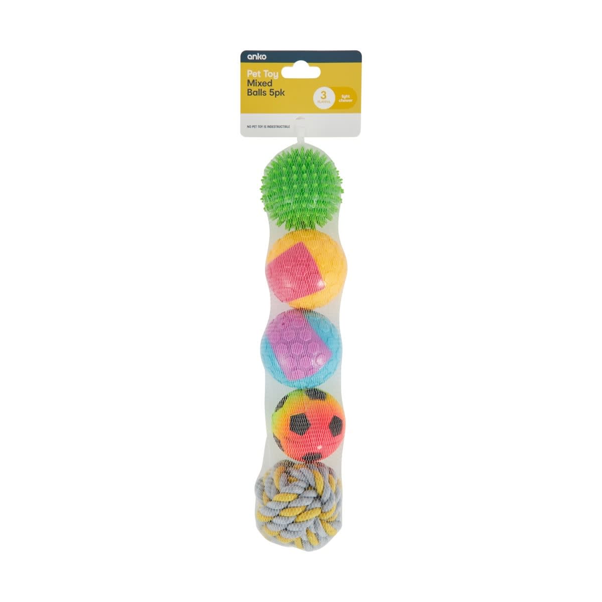 5 Pack Pet Toy Mixed Balls - Kmart NZ