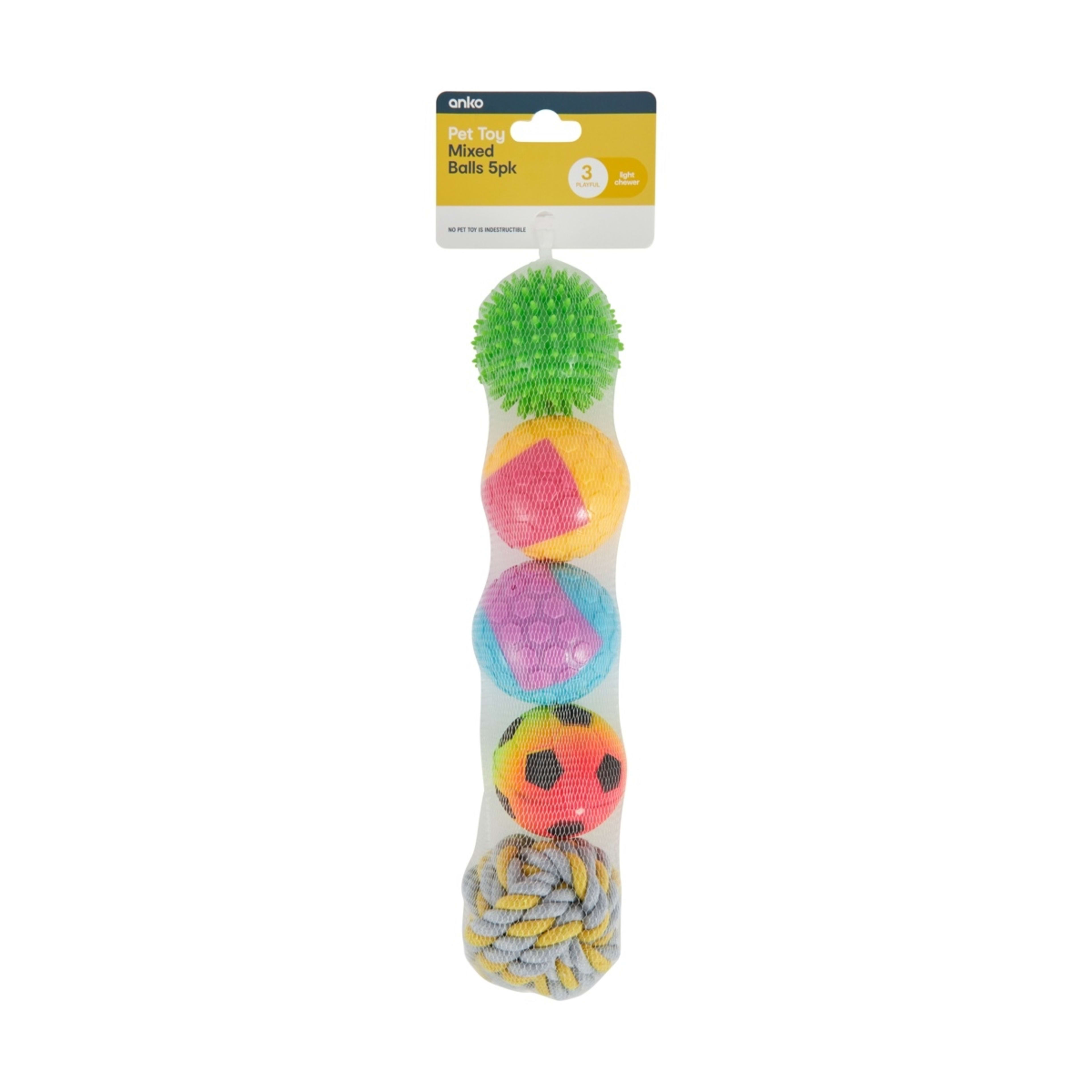 5 Pack Pet Toy Mixed Balls - Kmart