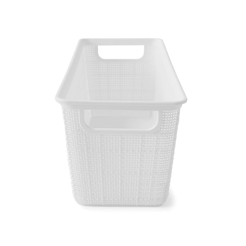4.5L Linen Weave Rectangle Basket - White - Kmart