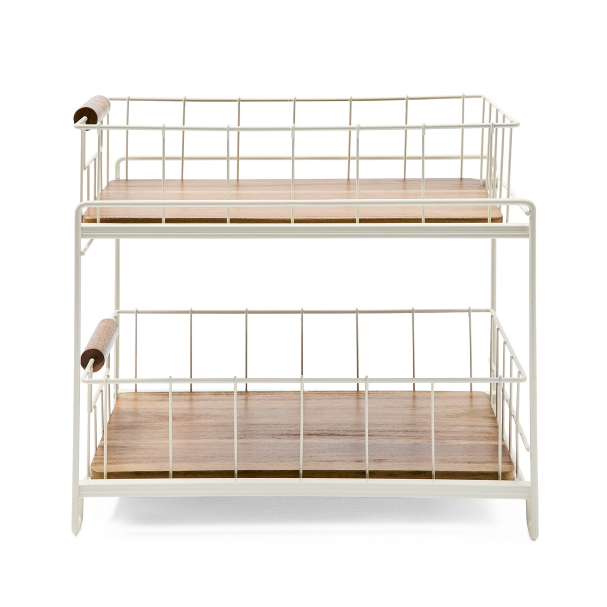 Off White and Acacia 2 Tier Drawers - Kmart