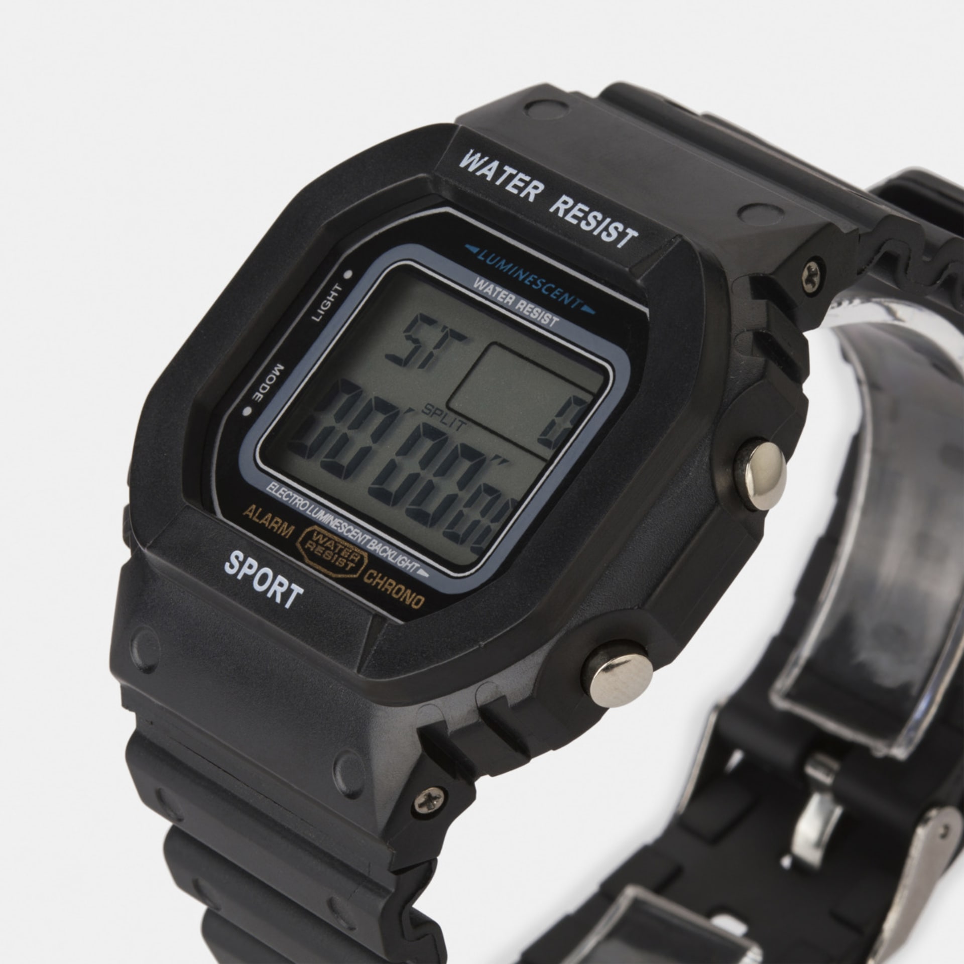 Square Digital Watch - Black - Kmart