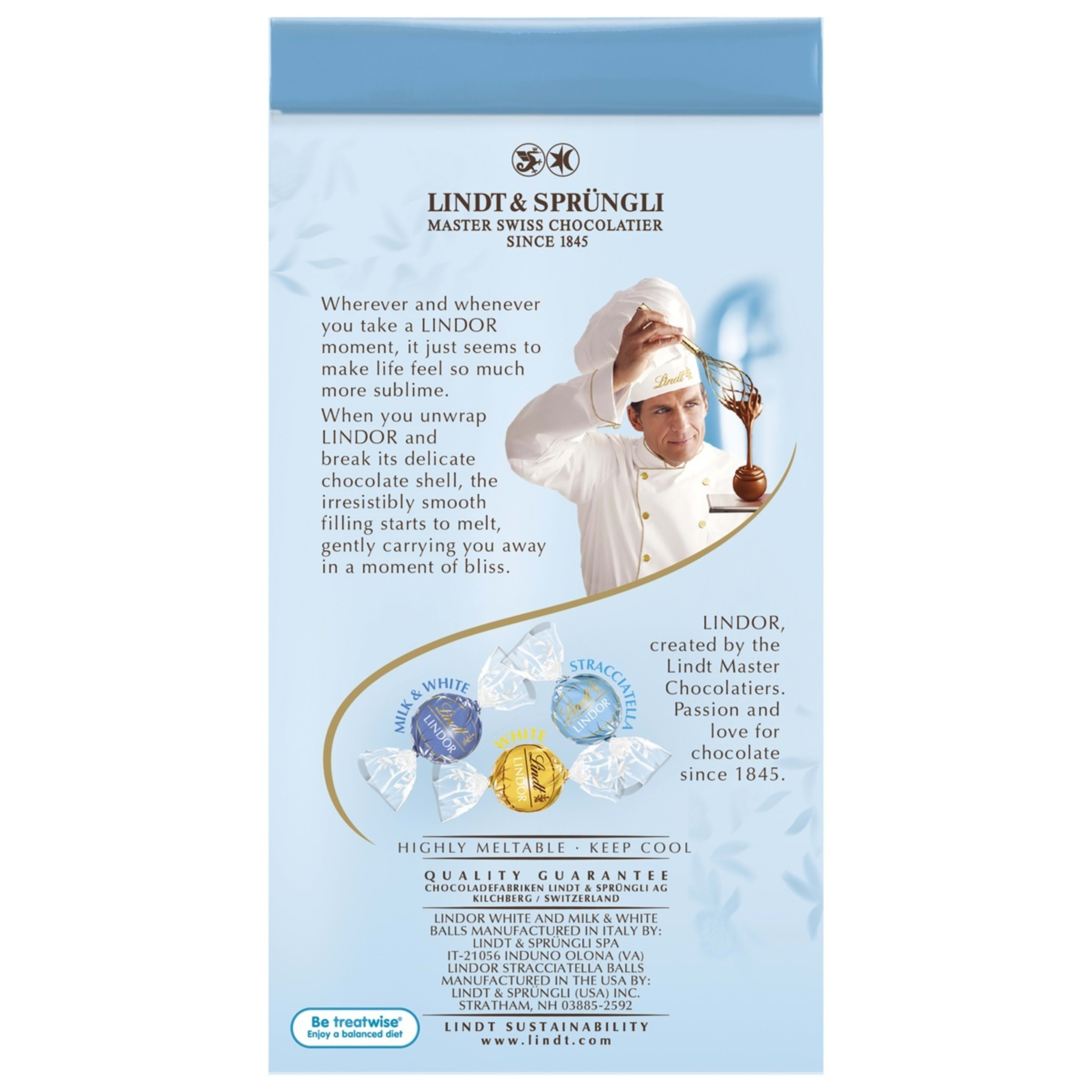 Lindt LINDOR Irresistibly Smooth White Assorted Chocolate 121g - Kmart