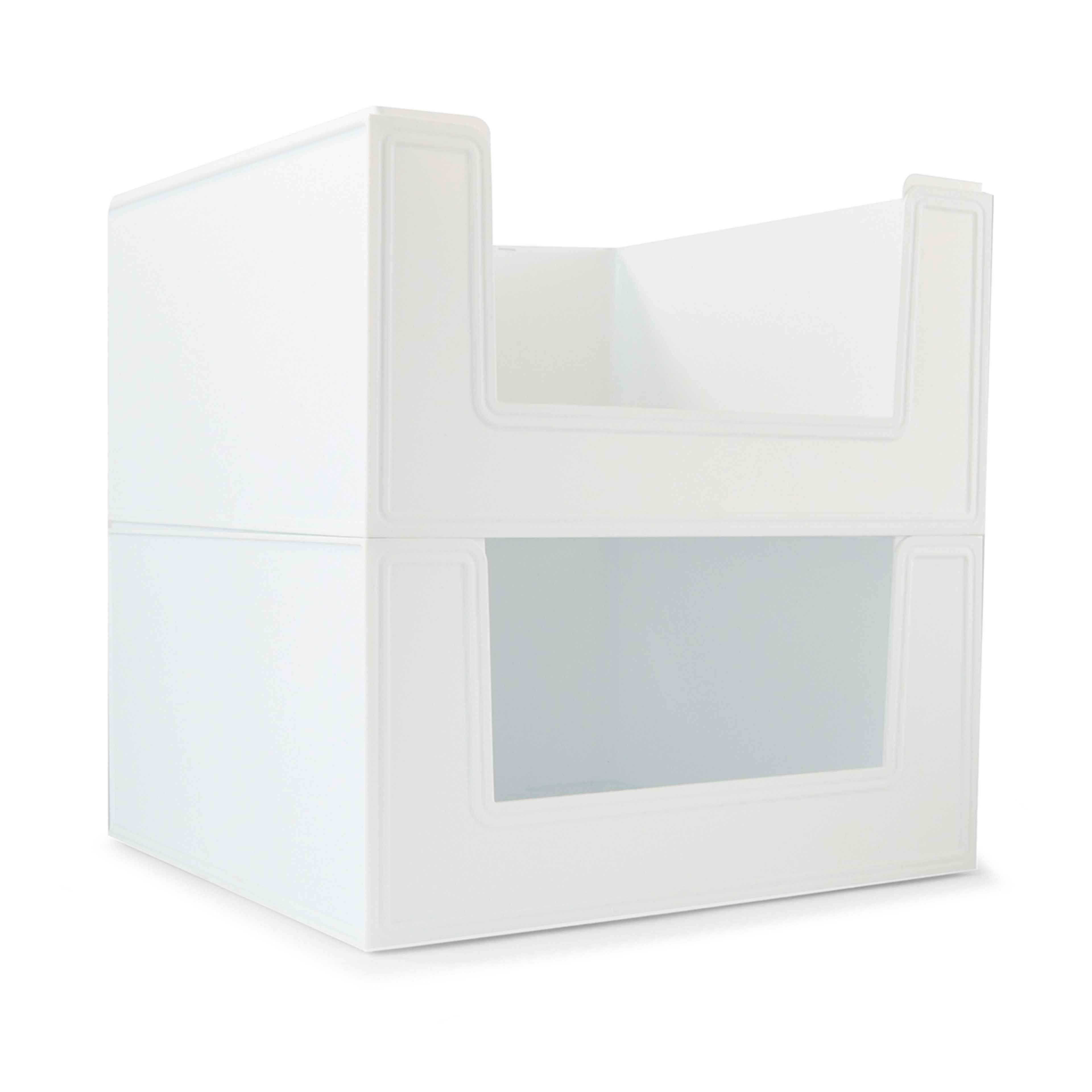28.5L Modular Open Front Stackable Bin - White - Kmart