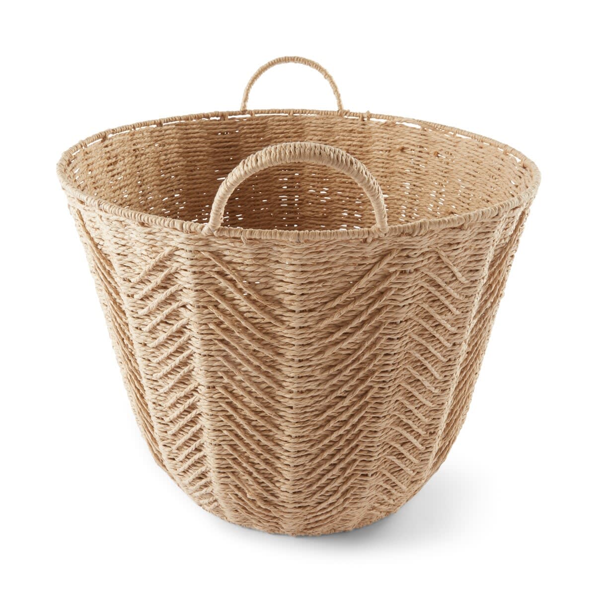 Round Herringbone Paper Rope Basket - Natural - Kmart