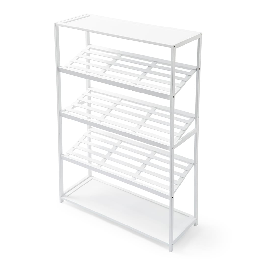 5 Tier White Bamboo Shoe Rack - Kmart