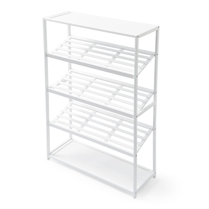 5 Tier White Bamboo Shoe Rack - Kmart
