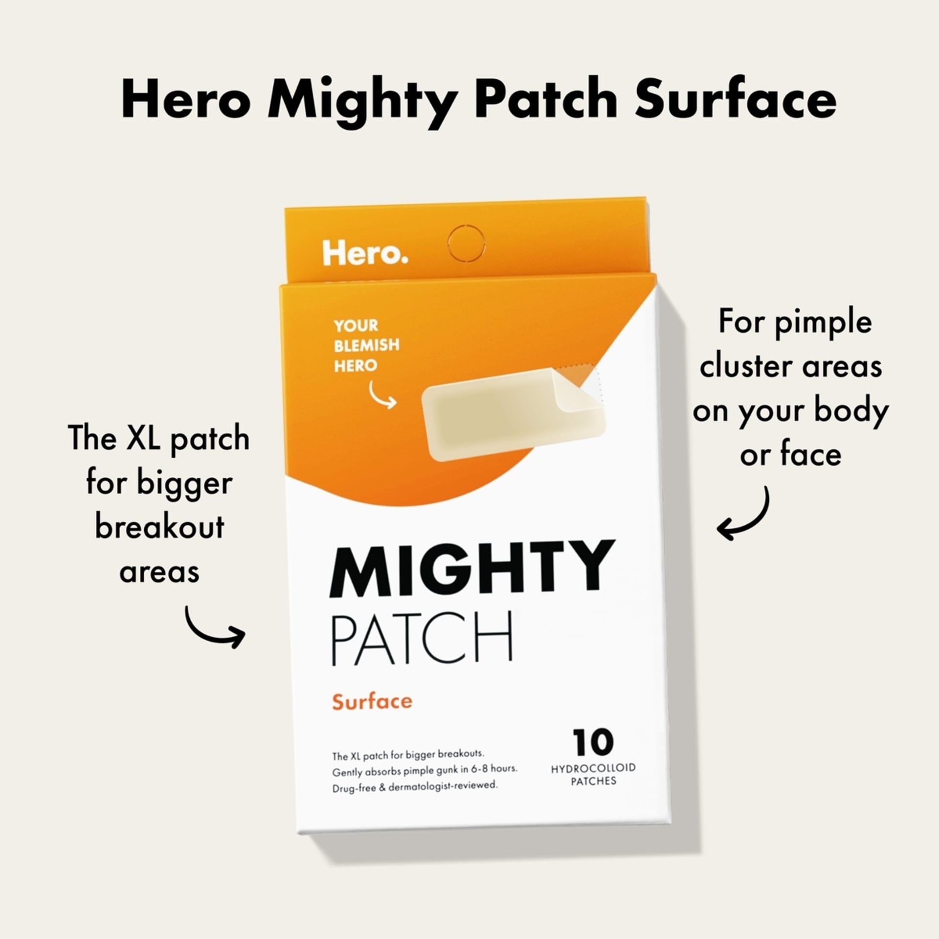 Hero 10 Pack Mighty Patch Surface Pimple Patches - Hydrocolloid - Kmart