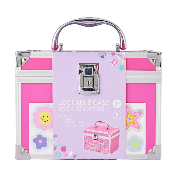 5 Pack Lockable Case With Stickers - Kmart