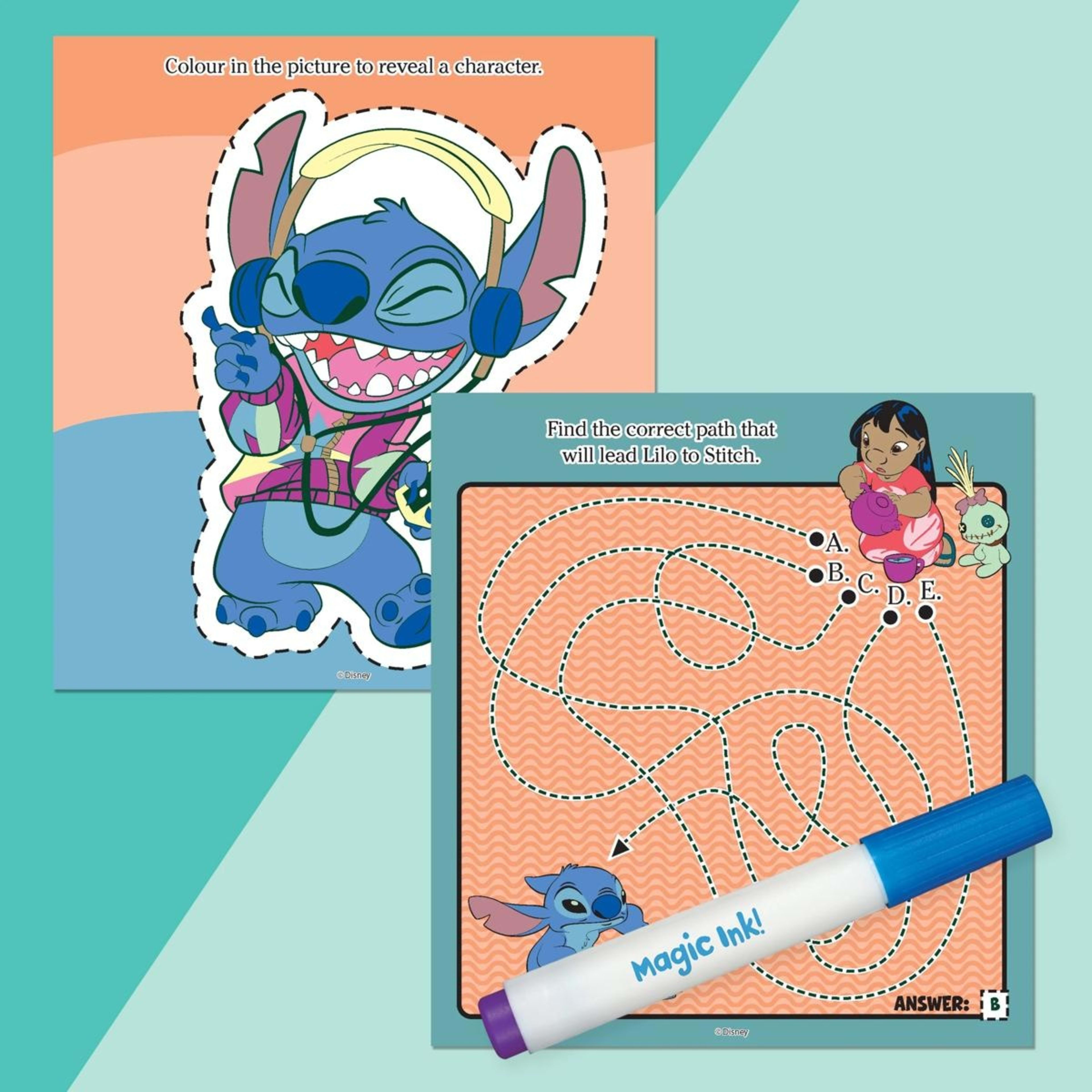 INKredibles Disney Lilo & Stitch Mess Free Magic Ink Pictures! - Book ...