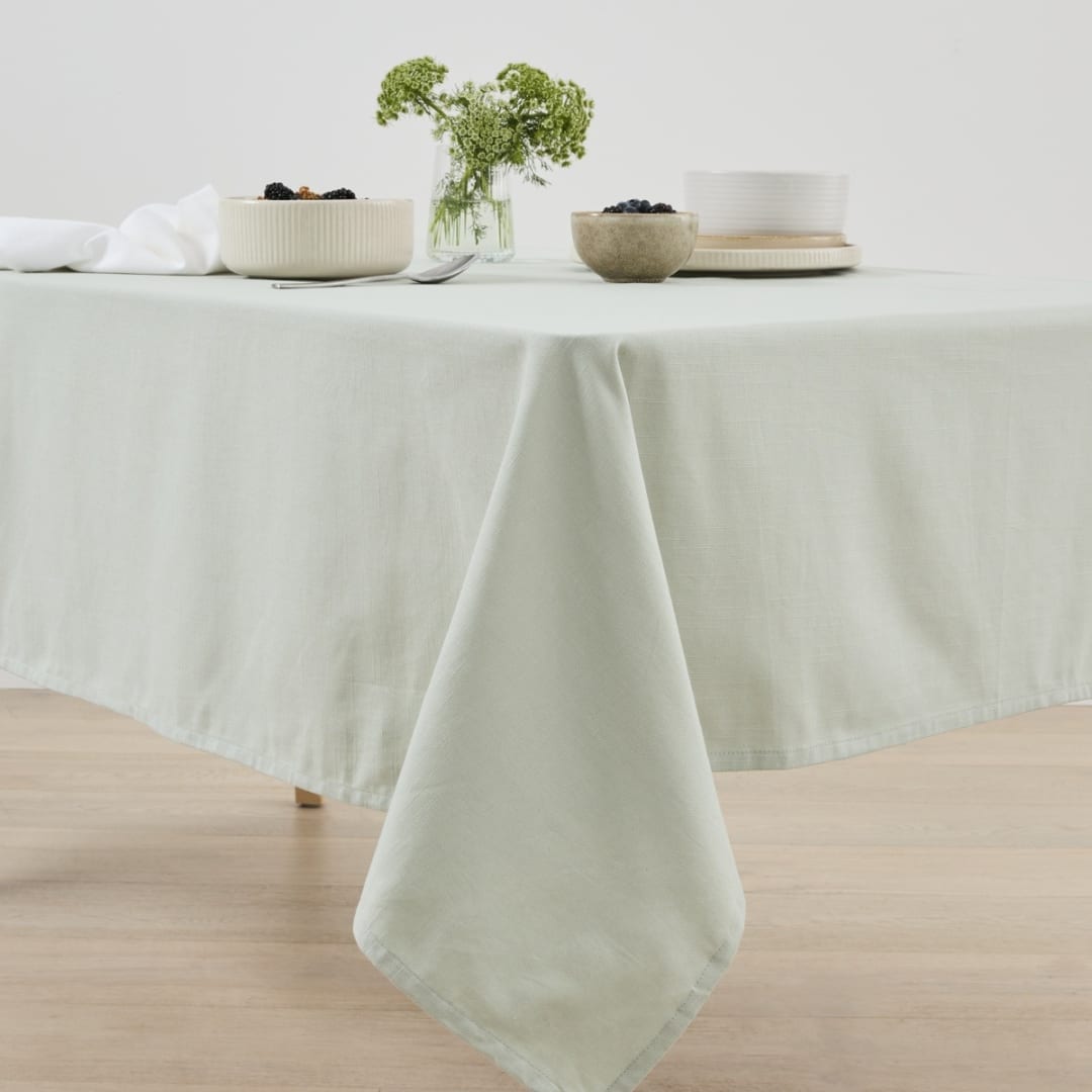 Sage Extra Large Linen Look Table Cloth - Kmart