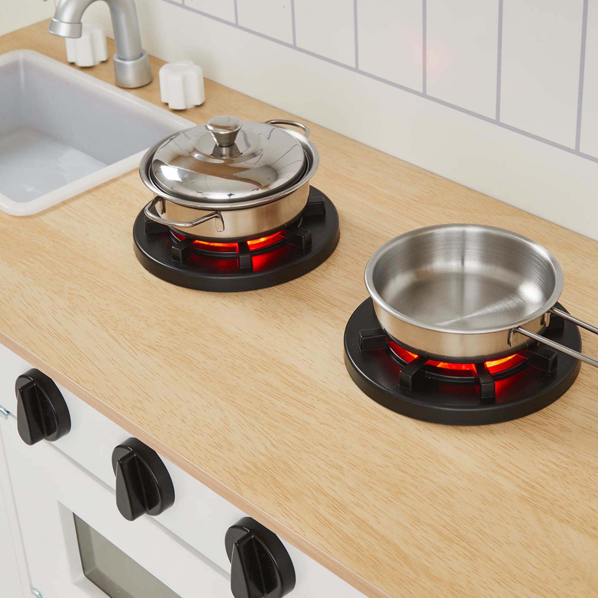 7 Piece Wooden Rustic Kitchen Playset - Kmart