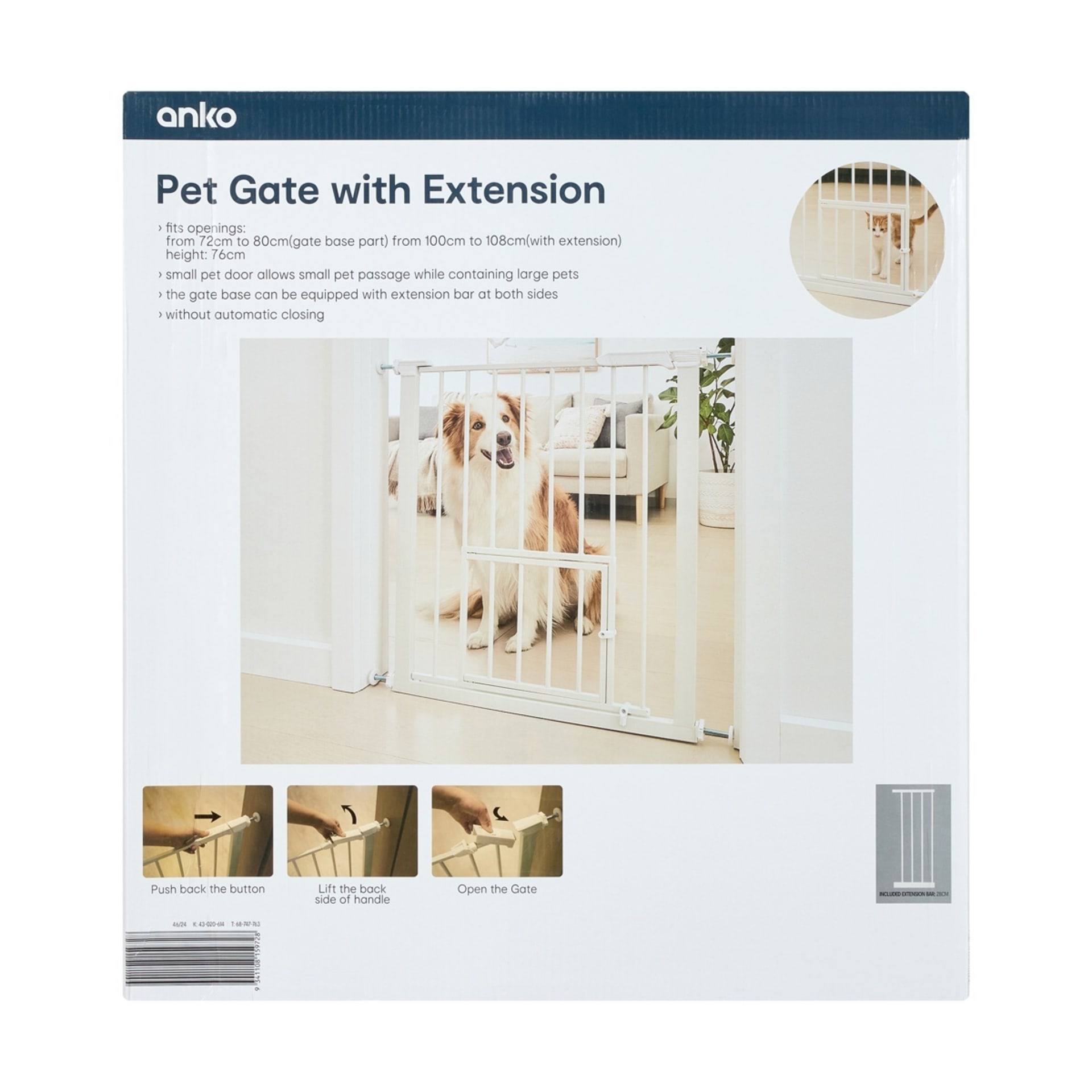 Pet Gate with Extension - Kmart