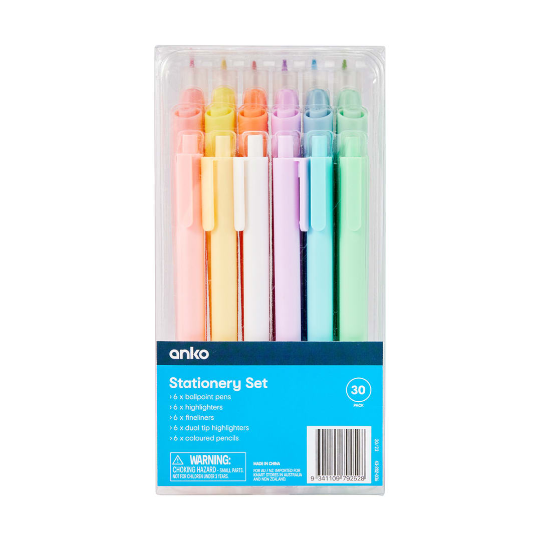 30 Pack Stationery Set - Kmart