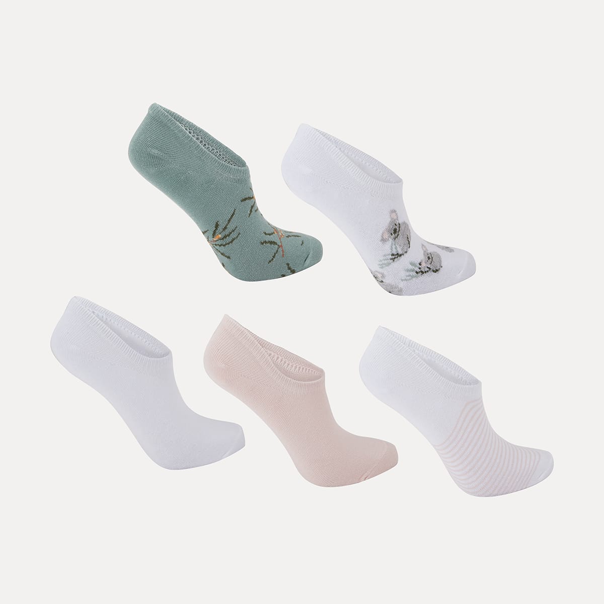 5 Pack Jacquard Sneaker Socks - Kmart