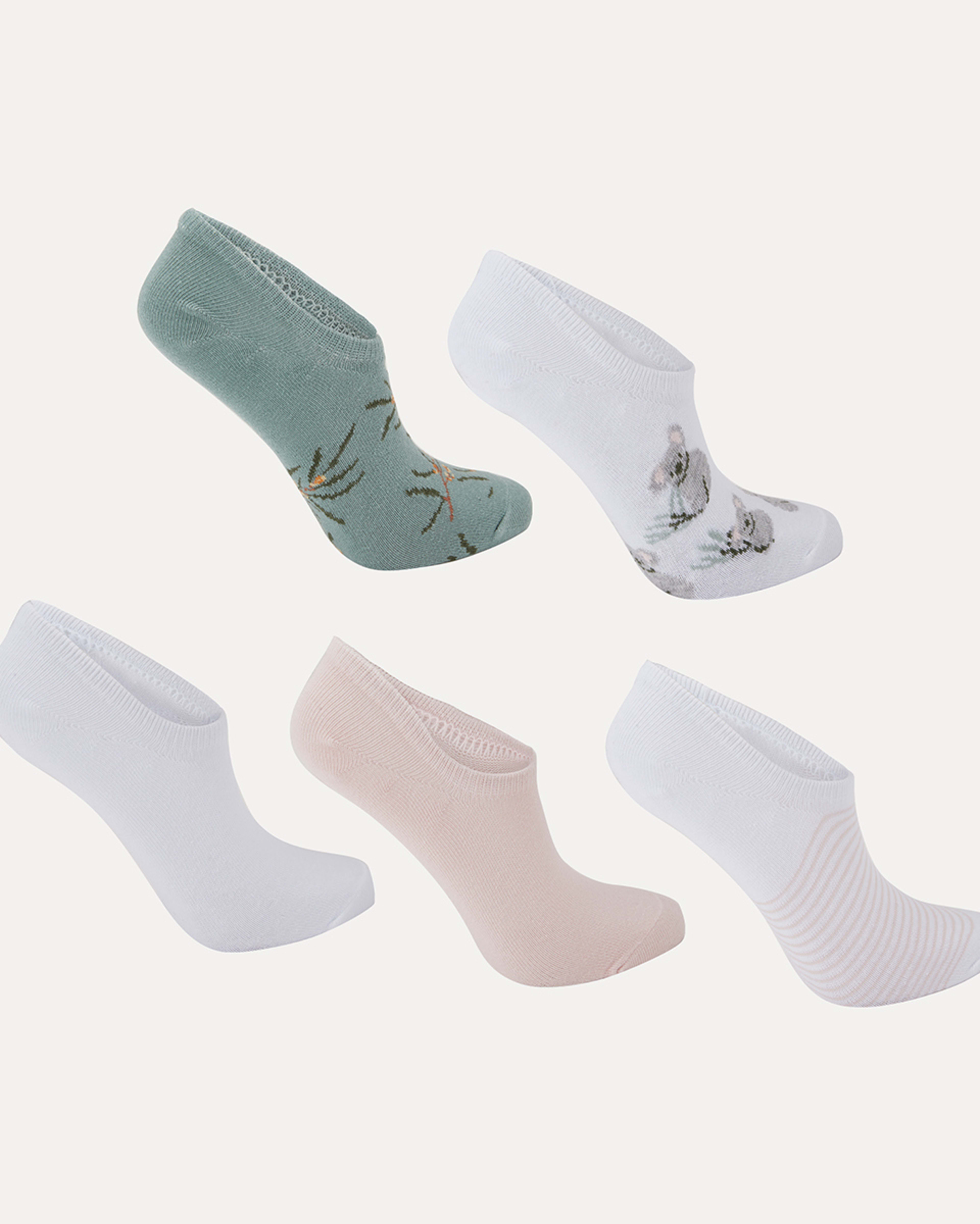 5 Pack Jacquard Sneaker Socks - Kmart