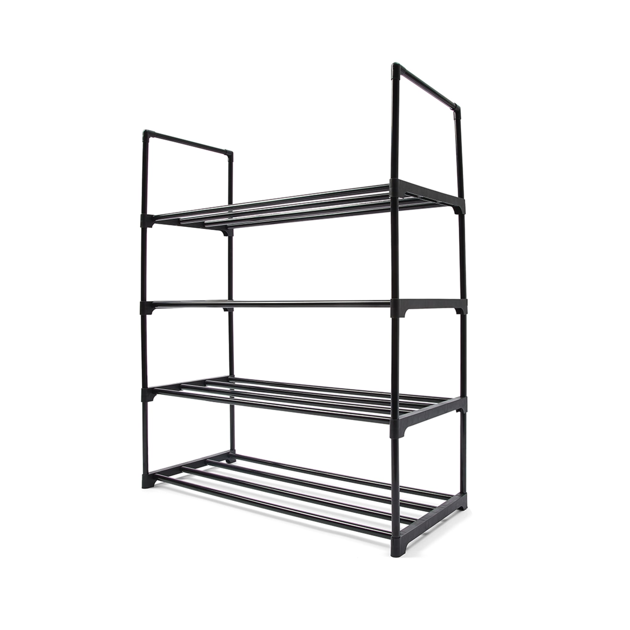 4 Tier Stackable Black Shoe Rack - Kmart NZ