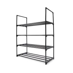 4 Tier Stackable Black Shoe Rack - Kmart NZ