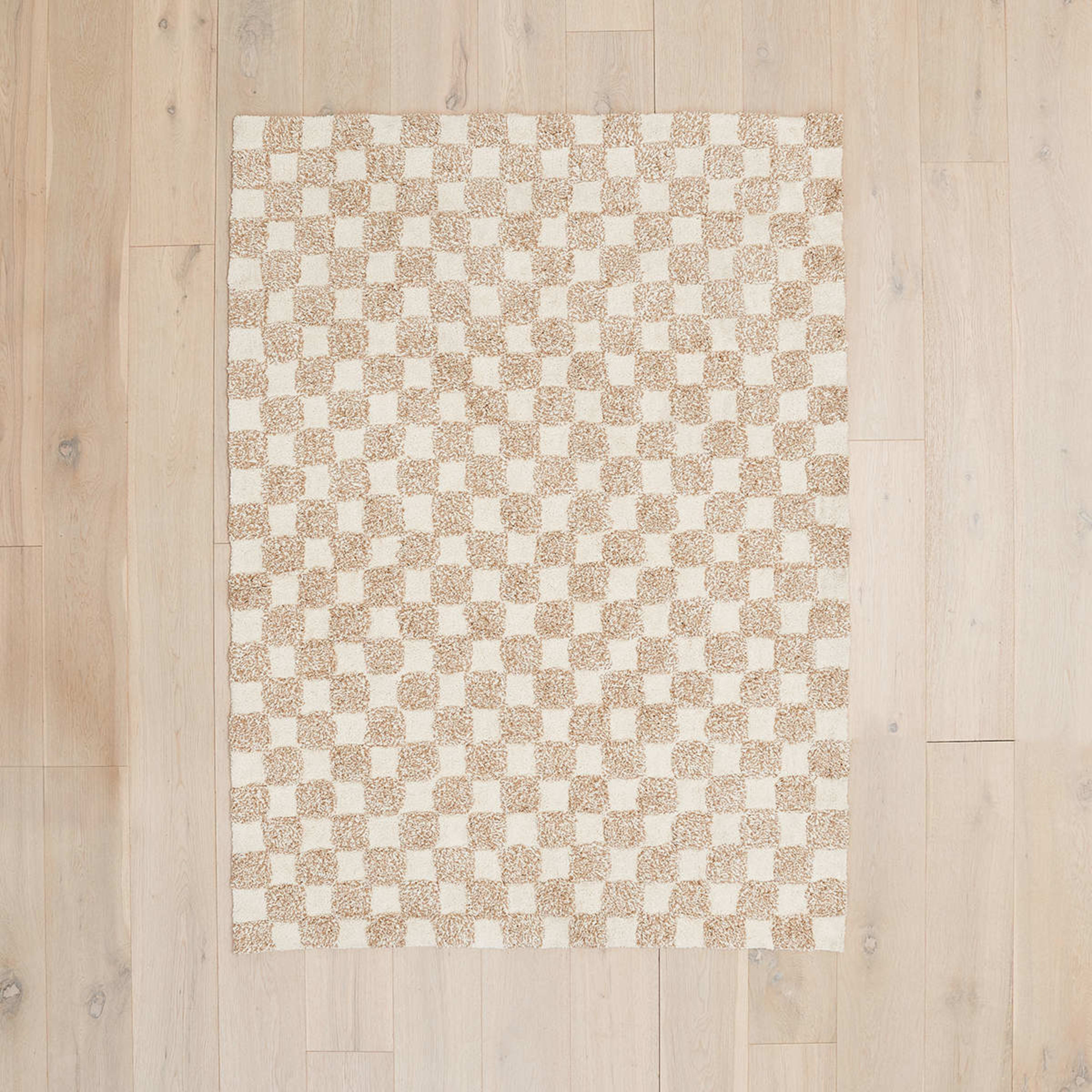 Checkerboard Rug - Beige, Medium - 180cm x 133cm - Kmart