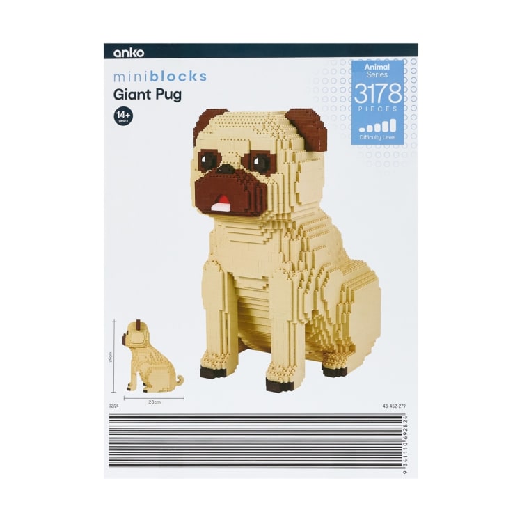 3178 Piece Mini Blocks Animal Series: Giant Pug - Kmart