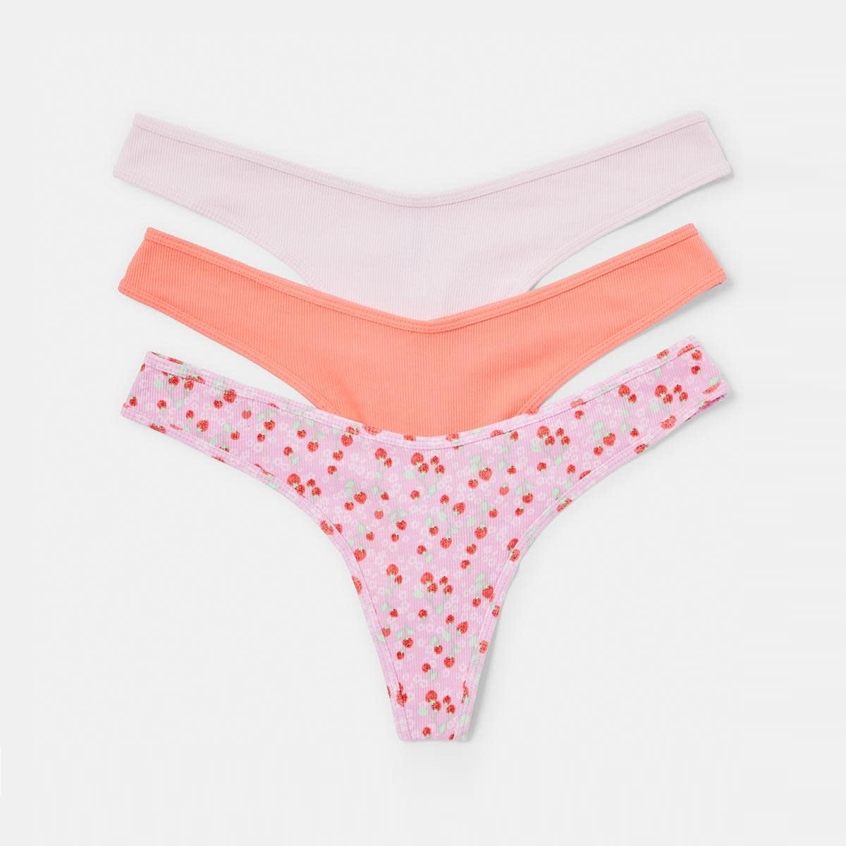 3 Pack Cotton Stretch Rib G string Briefs Kmart
