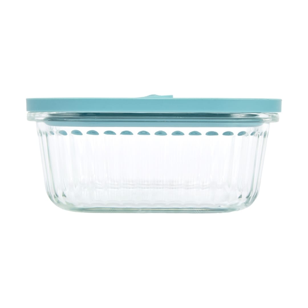 800ml Square Ribbed Glass Container - Kmart