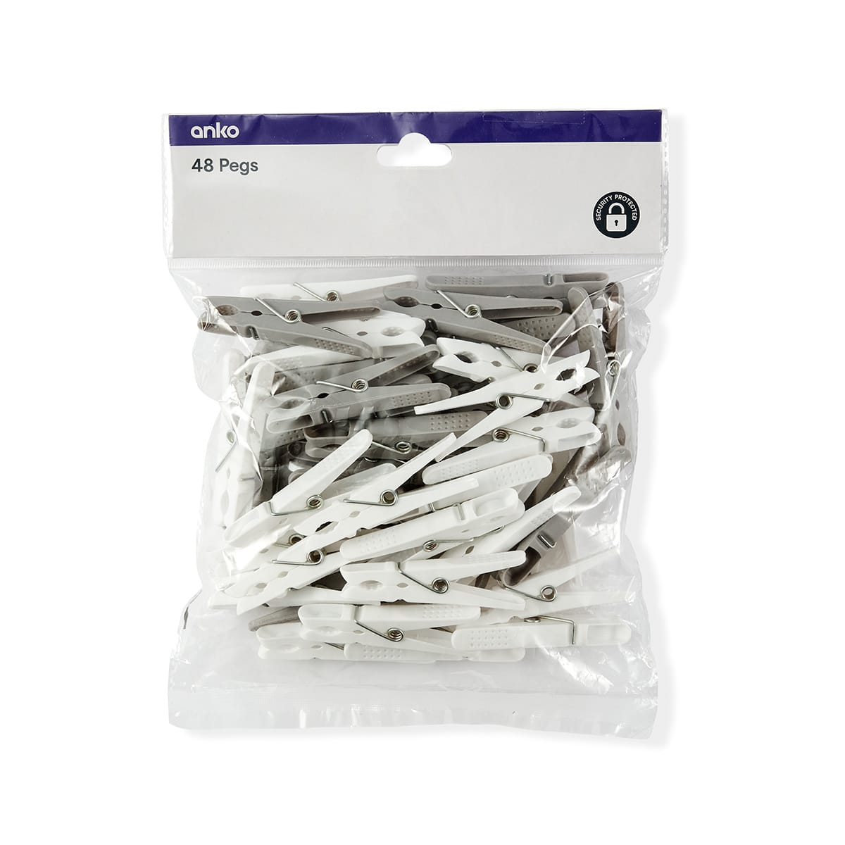 48 Pack Pegs - White and Grey - Kmart
