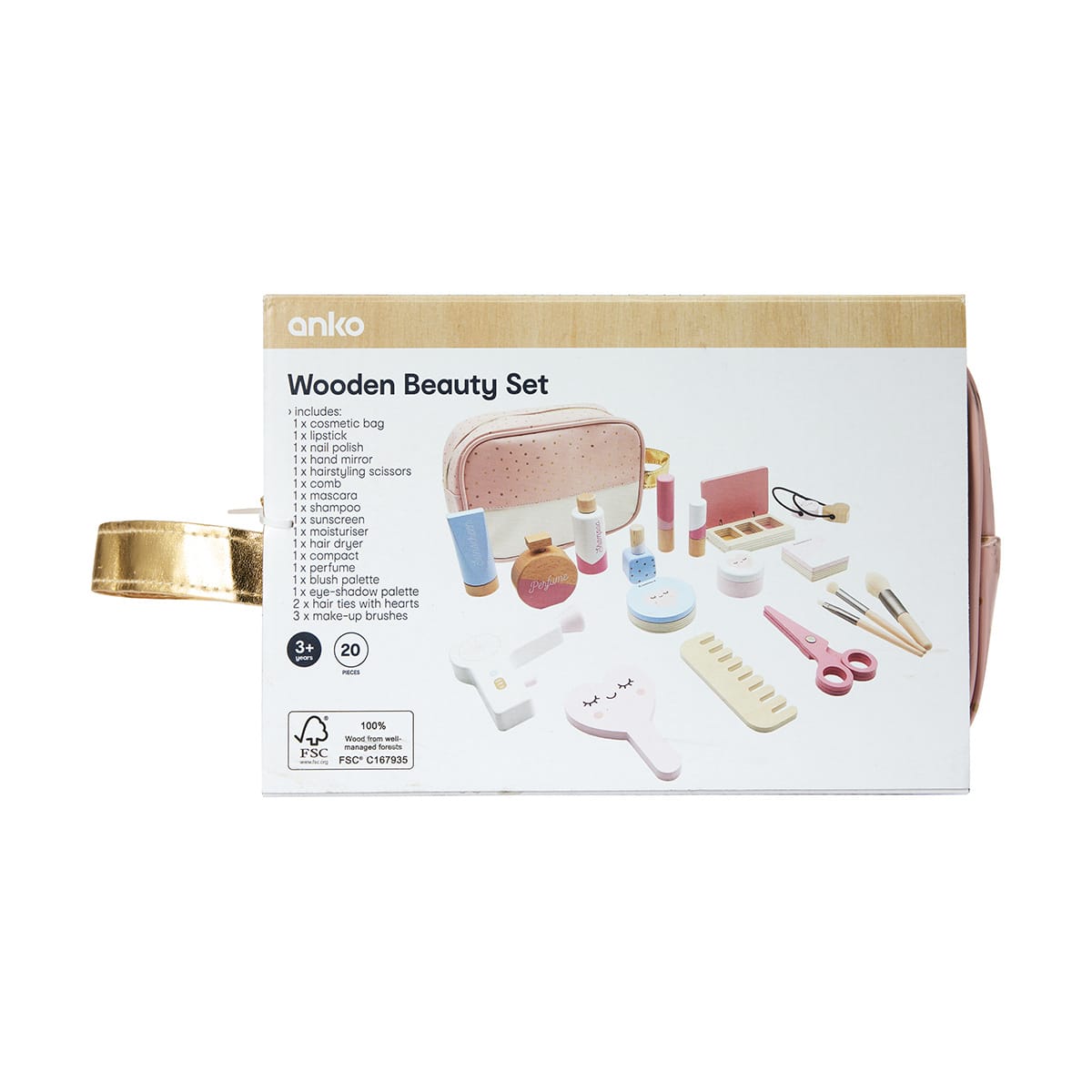 20 Piece Wooden Beauty Set - Kmart