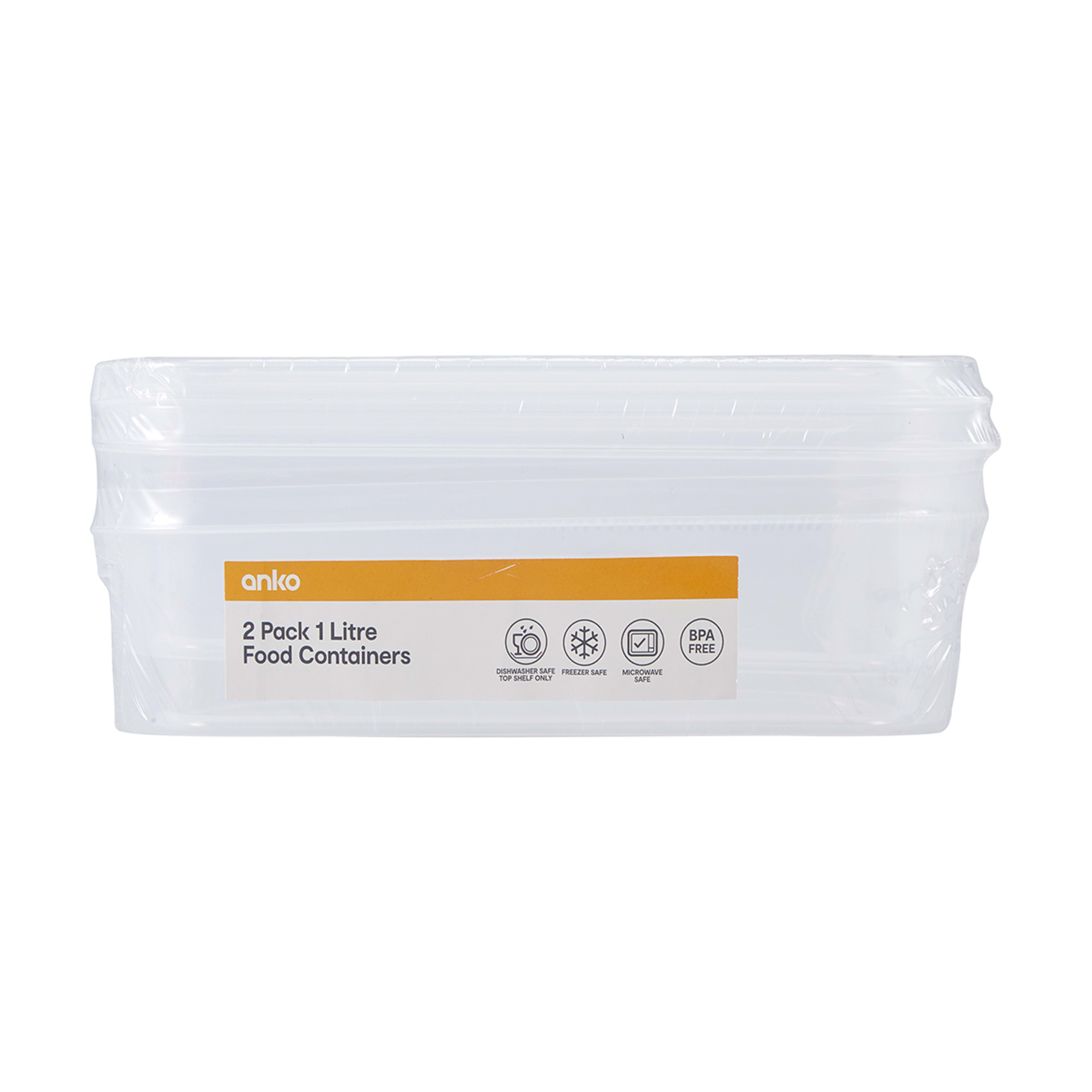 2 Pack 1L Food Containers - Kmart